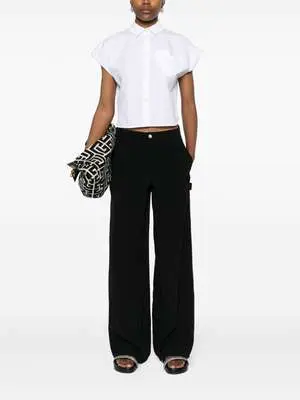 Moschino High-waisted Palazzo Trousers - Black