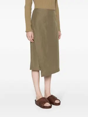 Vince Wrap-effect Straight Midi Skirt
