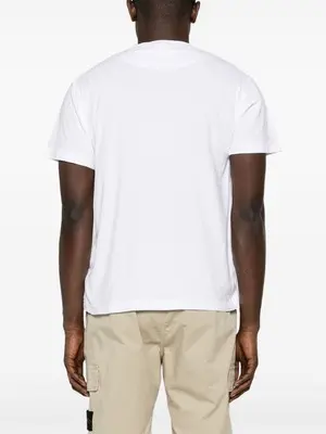 Stone Island Compass-appliqué Cotton T-shirt - White