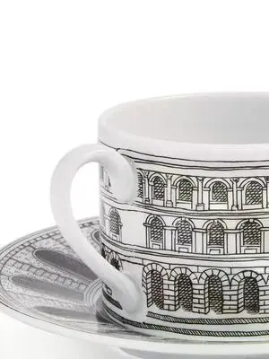 FORNASETTI Architettura Tea Cup And Saucer