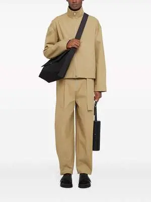 JIL SANDER Zip-up Cotton Bomber Jacket - Neutrals