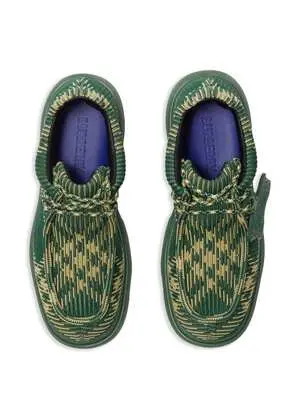 Burberry Check-print Derby Shoes - Green