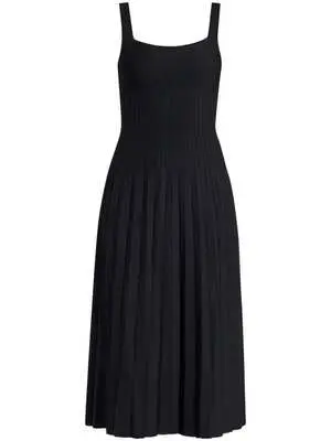 Staud Ellison Knitted Midi Dress - Black
