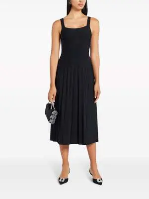 Staud Ellison Knitted Midi Dress - Black