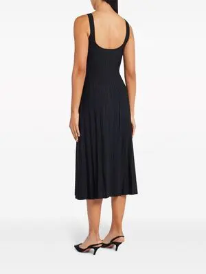 Staud Ellison Knitted Midi Dress - Black