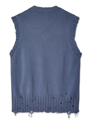 Marni Distressed V-neck Knit Vest