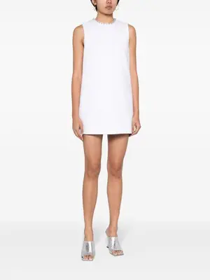 AREA Crystal-embellished Heart Mini Dress - White