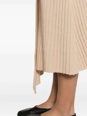BY MALENE BIRGER Chunky-ribbed Asymmetric Skirt - Neutrals