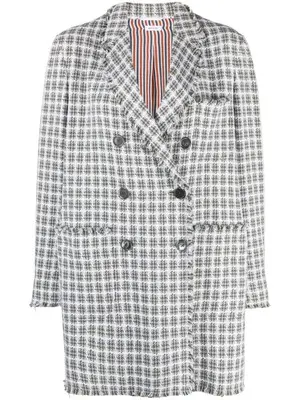 Thom Browne Check-pattern Oversize Coat