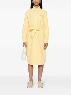 Polo Ralph Lauren Pony-embroidered Cotton Shirt Dress - Yellow