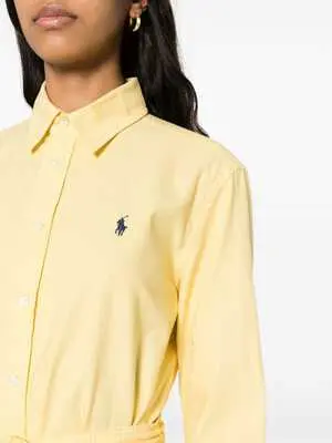 Polo Ralph Lauren Pony-embroidered Cotton Shirt Dress - Yellow