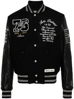 Amiri Eagle Varsity Leather-panelled Bomber Jacket