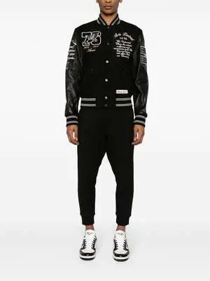 Amiri Eagle Varsity Leather-panelled Bomber Jacket