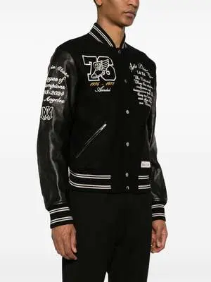 Amiri Eagle Varsity Leather-panelled Bomber Jacket