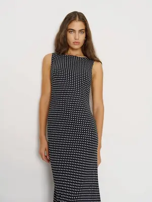 REFORMATION Topanga Midi Dress - Caviar Dot