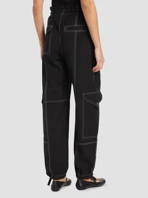 GANNI Wide-leg Drawstring Cargo Pants