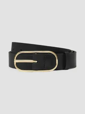 ANINE BING Harper Leather Belt - Black