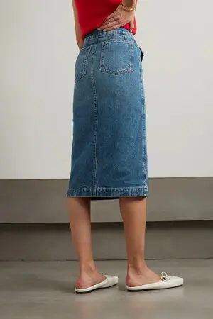 FRAME Net Sustain Denim Midi Skirt