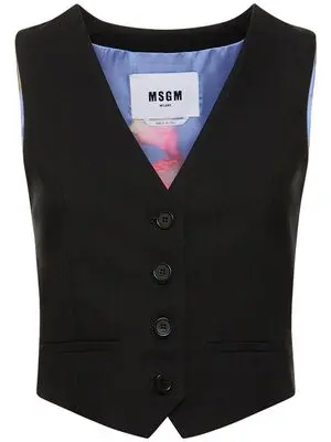 MSGM Viscose Blend Vest Black