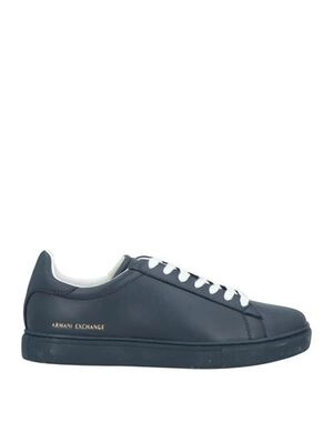 Armani Exchange Cow Leather Low Top Sneakers - Navy