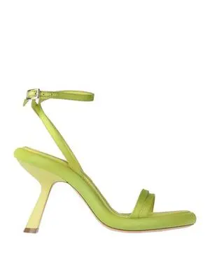VIC MATIE Textile Strappy Sandals With Geometric Heel - Green