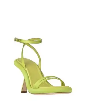 VIC MATIE Textile Strappy Sandals With Geometric Heel - Green