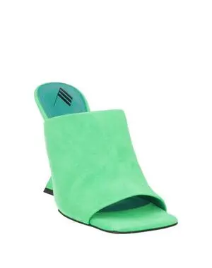 Attico Suede Slide Sandals - Green