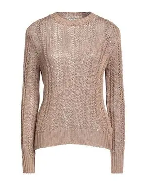 Peserico Cotton-Polyester Knit Sweater Beige