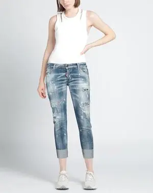 Dsquared2 Cotton Elastane Straight Leg Jeans - Blue