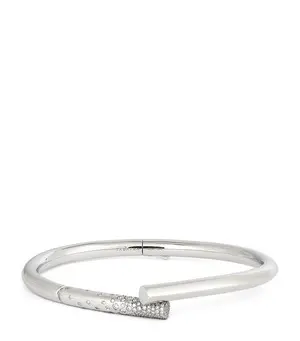 TABAYER Gold And Diamond Oera Bangle White