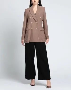 CIRCOLO 1901 Houndstooth Double-breasted Blazer - Brown