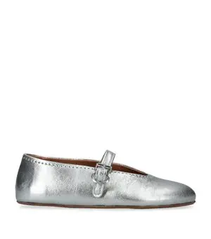 Alaïa Metallic Ballet Flats