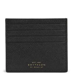 Smythson Panama Leather Card Holder Black