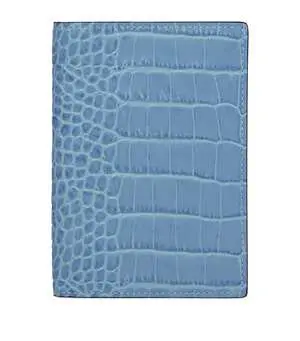 Smythson Leather Mara Passport Cover - Blue