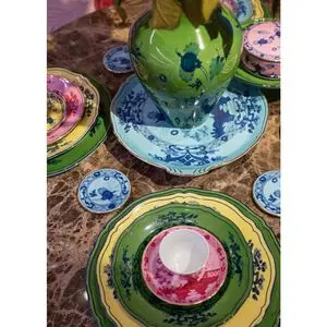 GINORI 1735 Oriente Itailano Gold Tea Saucer - Iris