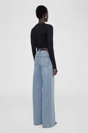 ANINE BING Ribbed Long Sleeve Top With Shirttail Hem