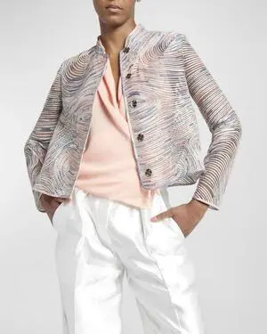 Giorgio Armani Soutache Leather Jacket - Multi