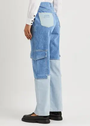 GANNI Angi Panelled Wide-leg Jeans