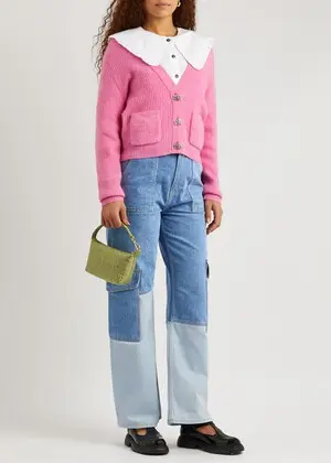 GANNI Angi Panelled Wide-leg Jeans
