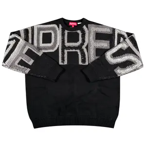 Supreme Chenille Logo Crewneck Sweater - Black