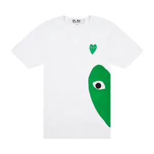 Play Comme Des Garcon Green Emblem Heart T-shirt - White