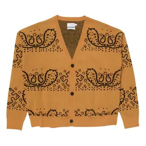 Rhude Bandana Knit Cardigan - Yellow