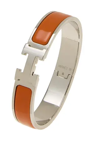 Hermès Enamel Clic-clac 'h' Bracelet - Orange