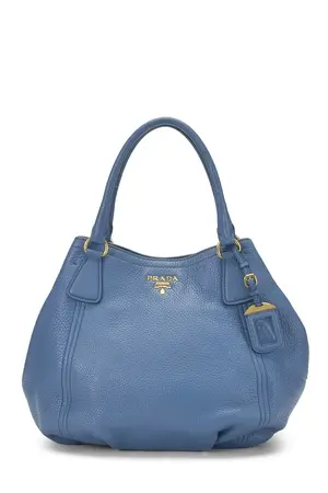 Prada Vitello Daino Sacca 2 Manici - Blue