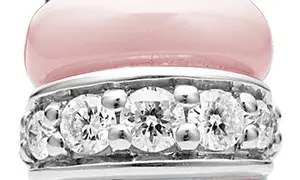 Lagos Pink Caviar Diamond Hoop Earrings - Silver