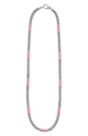 Lagos Caviar Ceramic Station Necklace - Pink