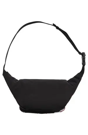 Balenciaga Explorer Canvas Belt Bag With Graffiti Logo In Black