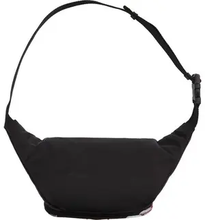Balenciaga Explorer Canvas Belt Bag With Graffiti Logo In Black