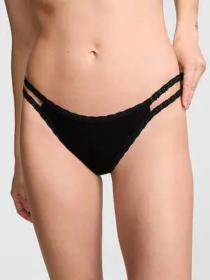 Pink Wink Strappy Thong Panty - Black