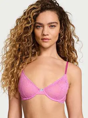 Victoria's Secret Tease Lace Unlined Demi Bra - Pink